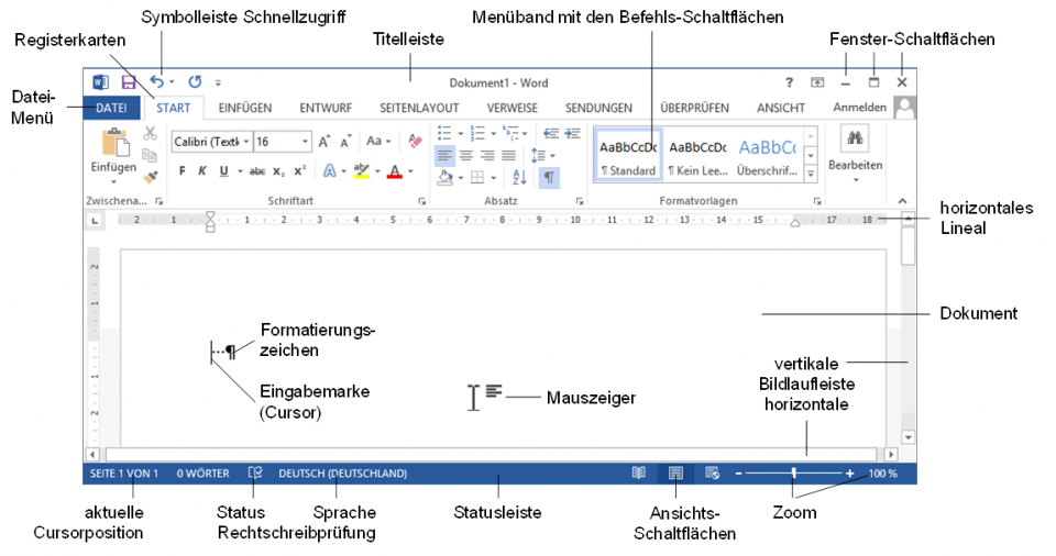 Word 2013-Bildschirm | Dettmer Verlag